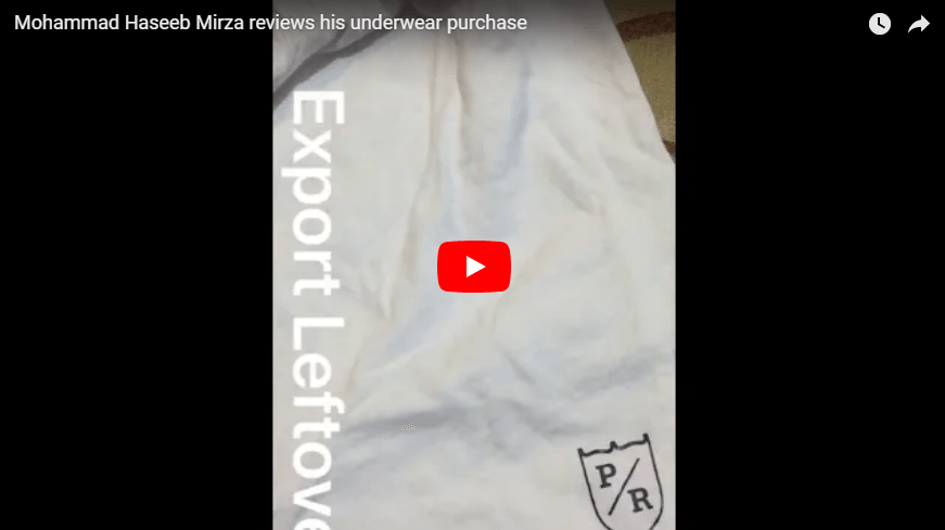 Mohammad Haseeb Mirza reviews his underwear purchase – elo