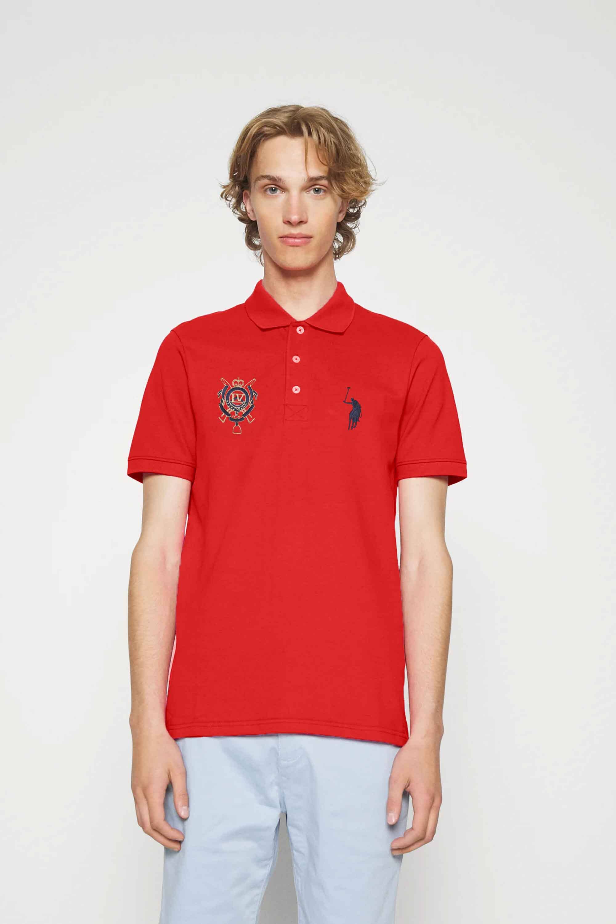 Polo Republica Men's Signature Pony And LV Crest Embroidered Polo Shir ...