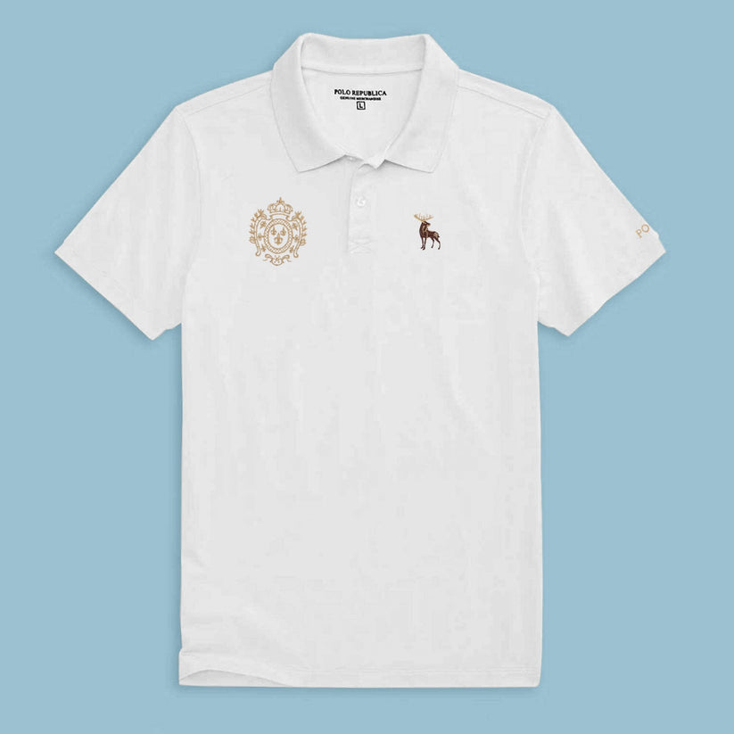 Polo Republica Men's Moose & Crest Embroidered Short Sleeve Polo Shirt ...