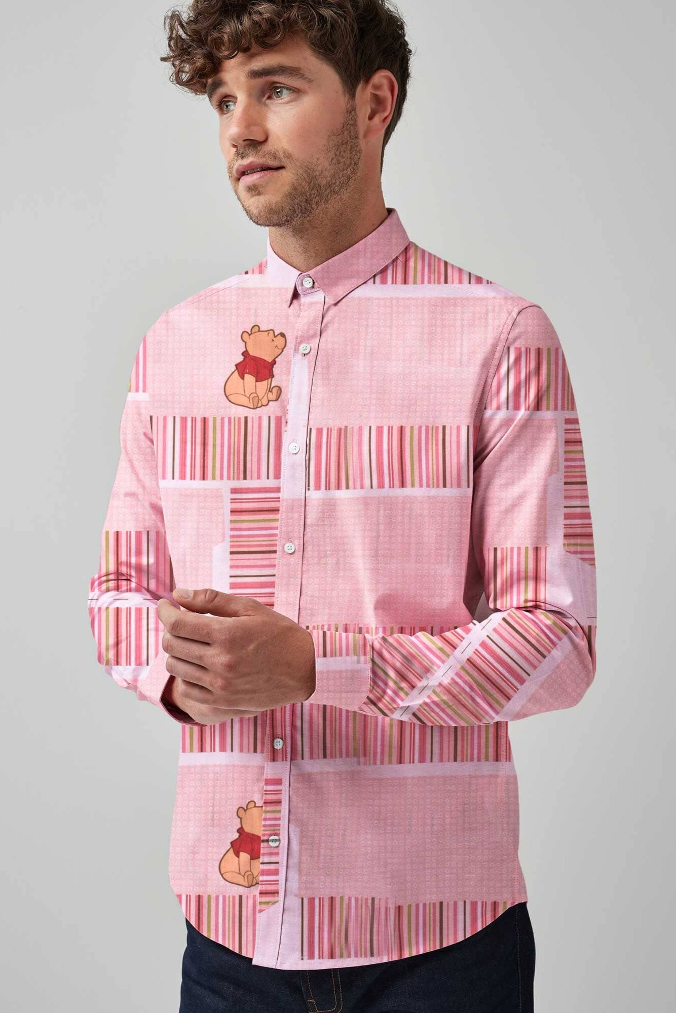 New Fashion Men's Panel Design Printed Casual Shirt – elo