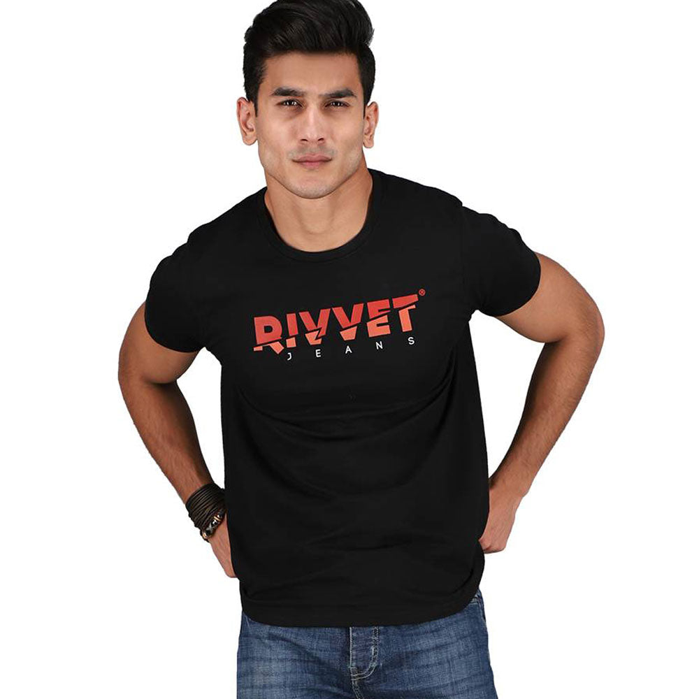 Rivvet Men's Logo Printed Crew Neck Tee Shirt – elo